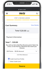 Redeem Rewards | Gold Plus Rewards | Hertz